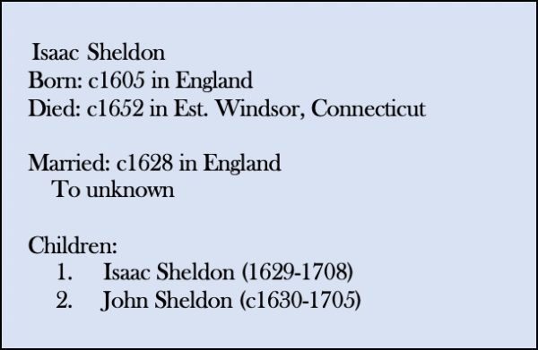 Isaac Sheldon (c1605-c1652) – Sheldon Genealogy
